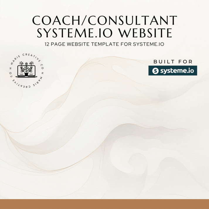 Systeme.io Website Template | Coach/Consultant – H. Marie Creative Co. Shop